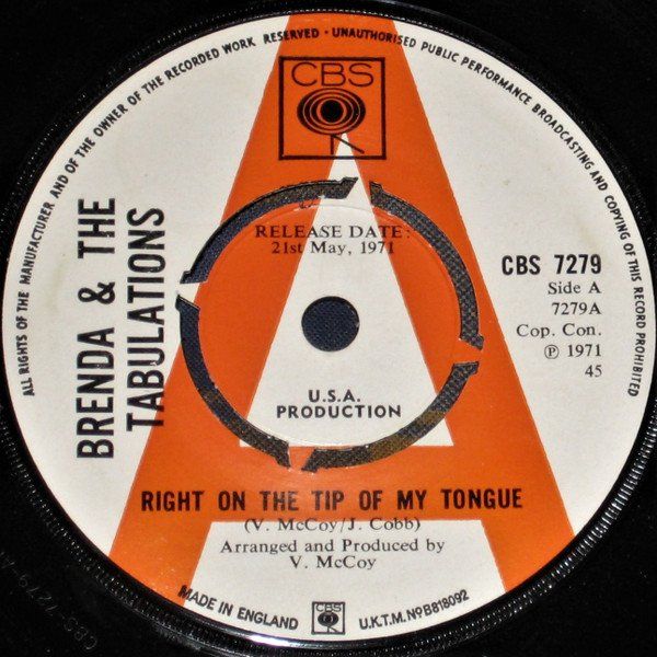 Brenda And The Tabulations: Right On The Tip Of My Tongue 7" (Gebraucht ...