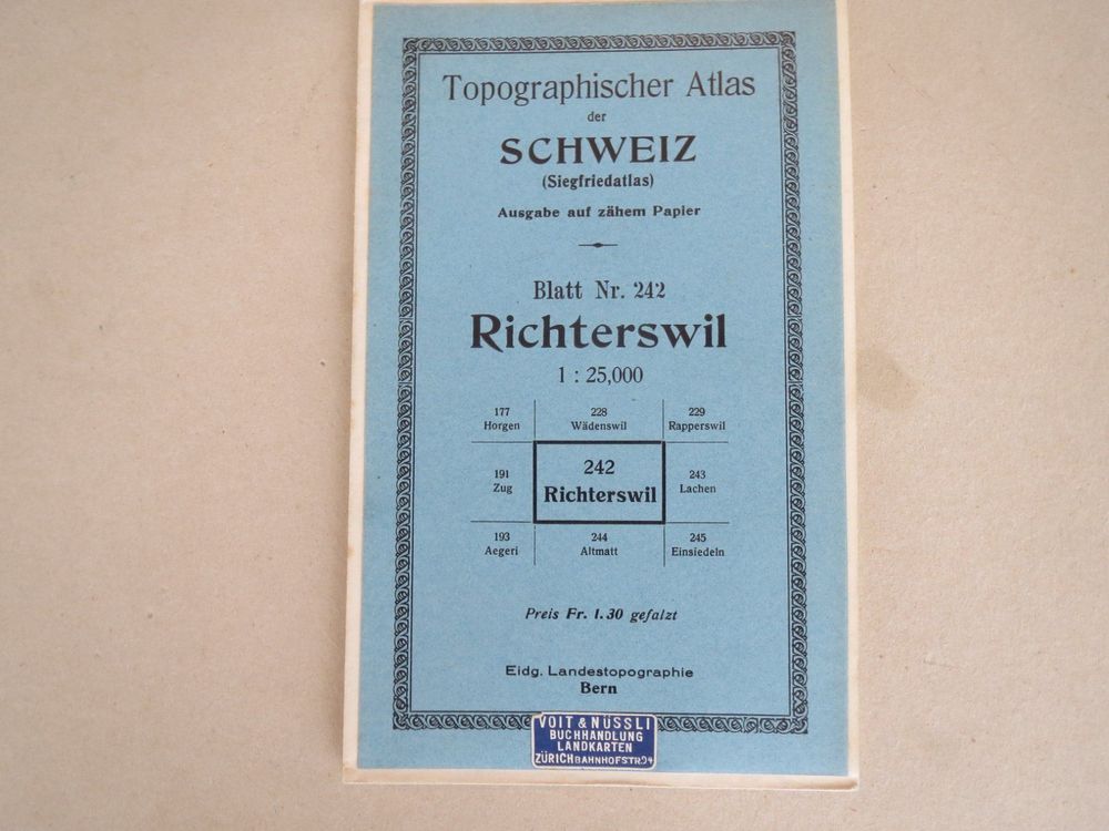 Richterswil - Landkarte von 1931 | Kaufen auf Ricardo