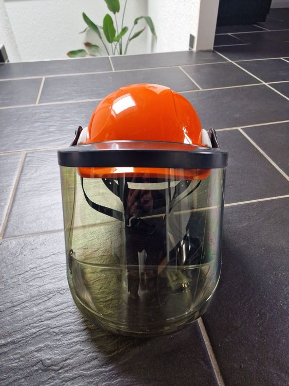 Bauhelm mit Visier und Kinngurt Sicherheitshelm (Neu (gemäss ...