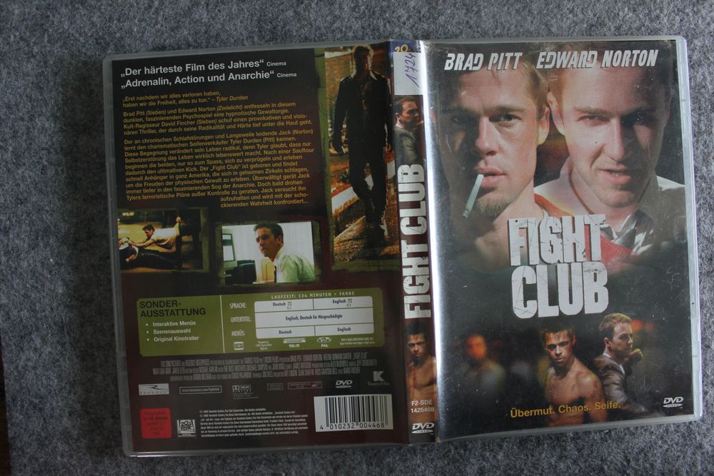 Fight Club (Brad Pitt, Edward Norton)DVD (1724) (Gebraucht) in ...