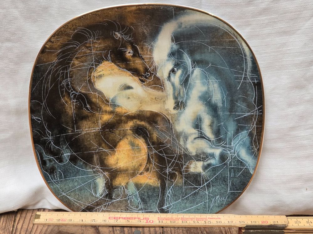 Hans Erni Teller Zwei Pferde Rosenthal, begrenzte Auflage | Kaufen auf Ricardo