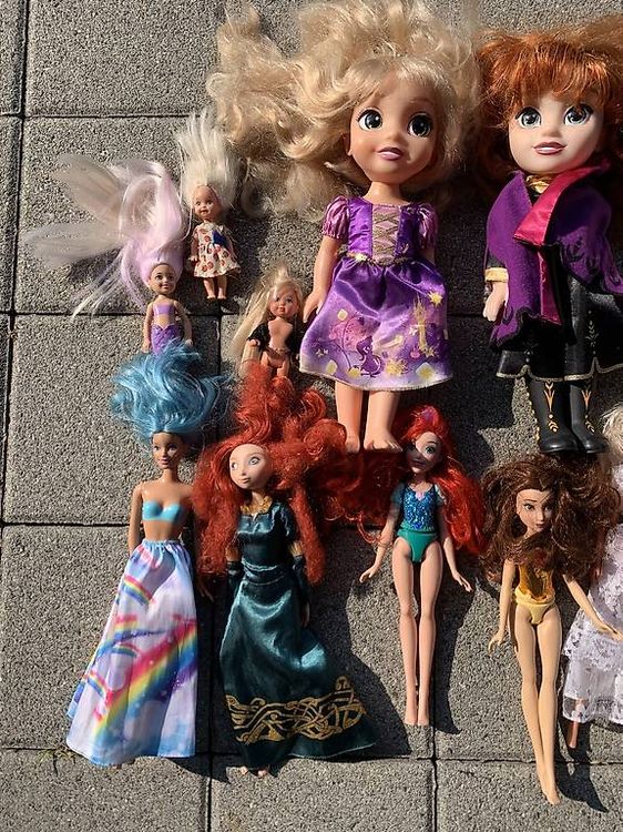 13er Puppen Konvolut Barbie Disney Frozen Elsa Anna Rapun... (Gebraucht ...