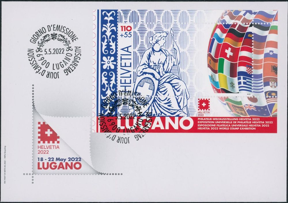 2022 - Lugano - Block - FDC ET (Gebraucht) in Schindellegi für CHF 5.4 – mit Lieferung auf ...