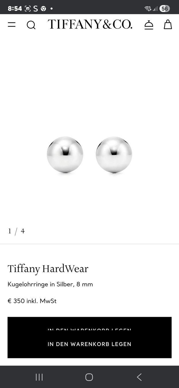 Tiffany &Co . 925 Silber Ohrringe 100% Original (Gebraucht) in ...