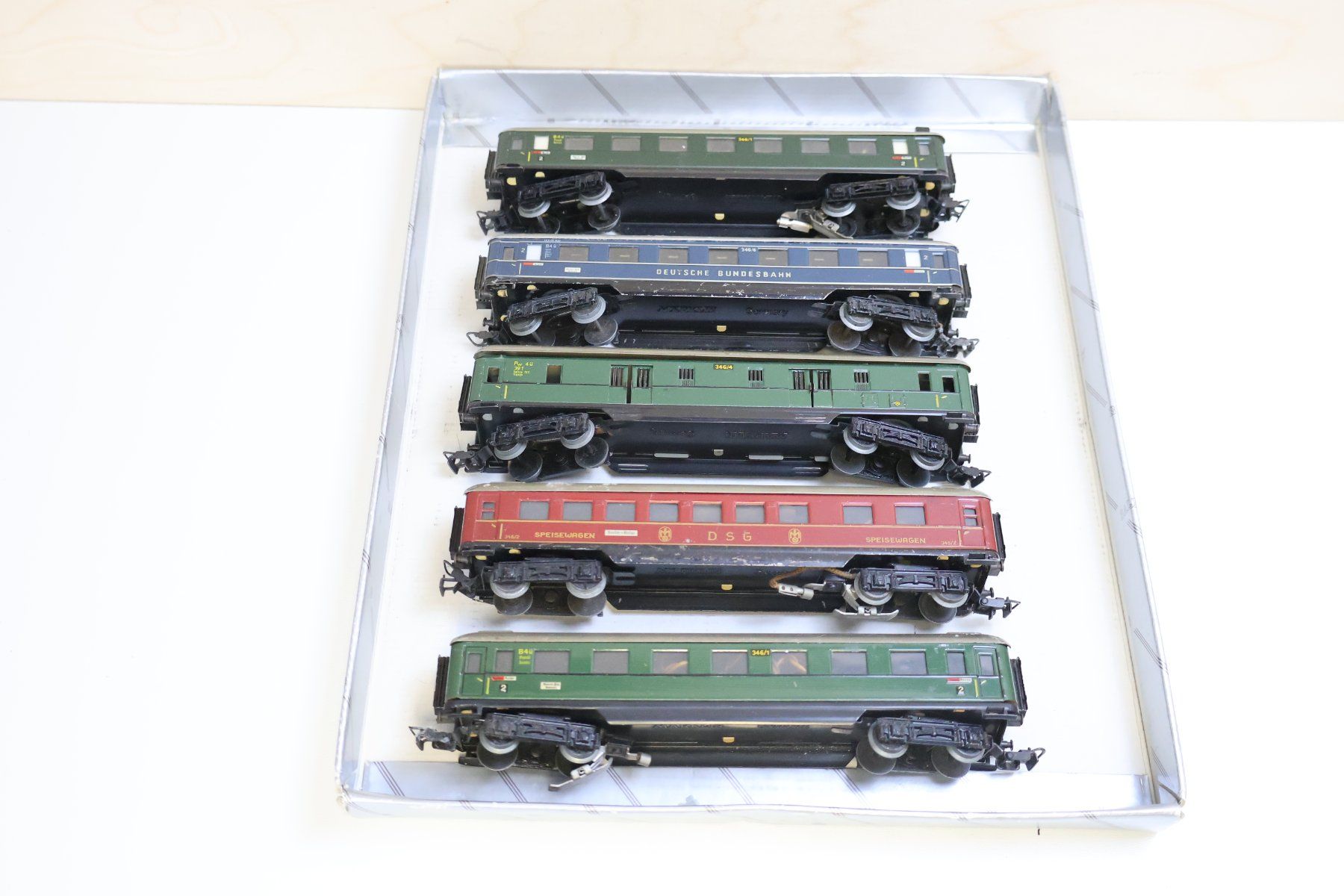 Märklin 5 x Personenwagen & Gepäckwagen 346/1/2/4/6 H0 Antik (Gebraucht ...