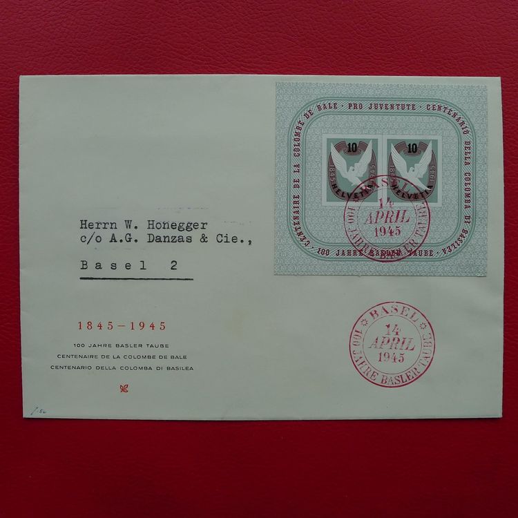 W23 Baslertaube-Block FDC, SBK: 200.- | Kaufen auf Ricardo