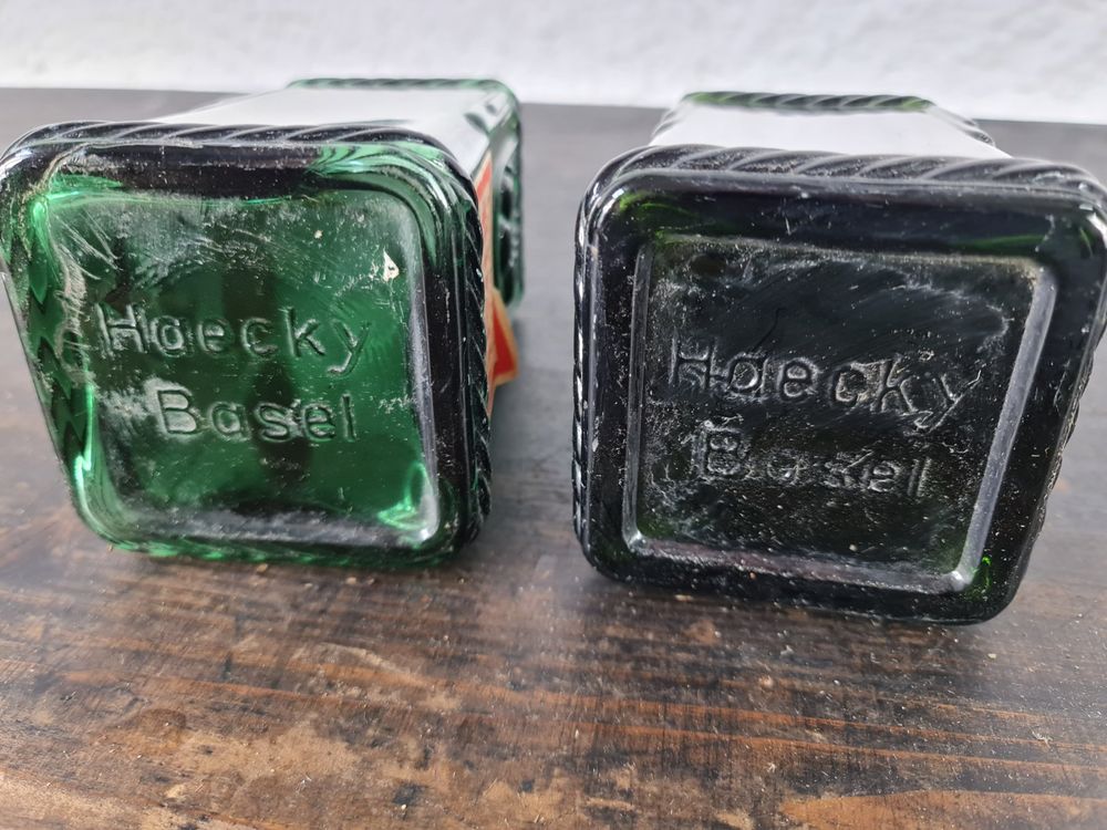 Antike Glasflaschen Grappa Kirsch Haecky Basel | Kaufen auf Ricardo