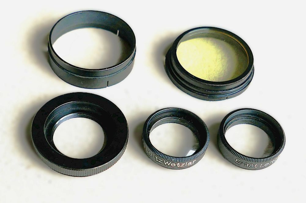 Leica, 2 Vorsatzlinsen, Gelbfilter, FIRGI, für Summar 2cm (Gebraucht ...