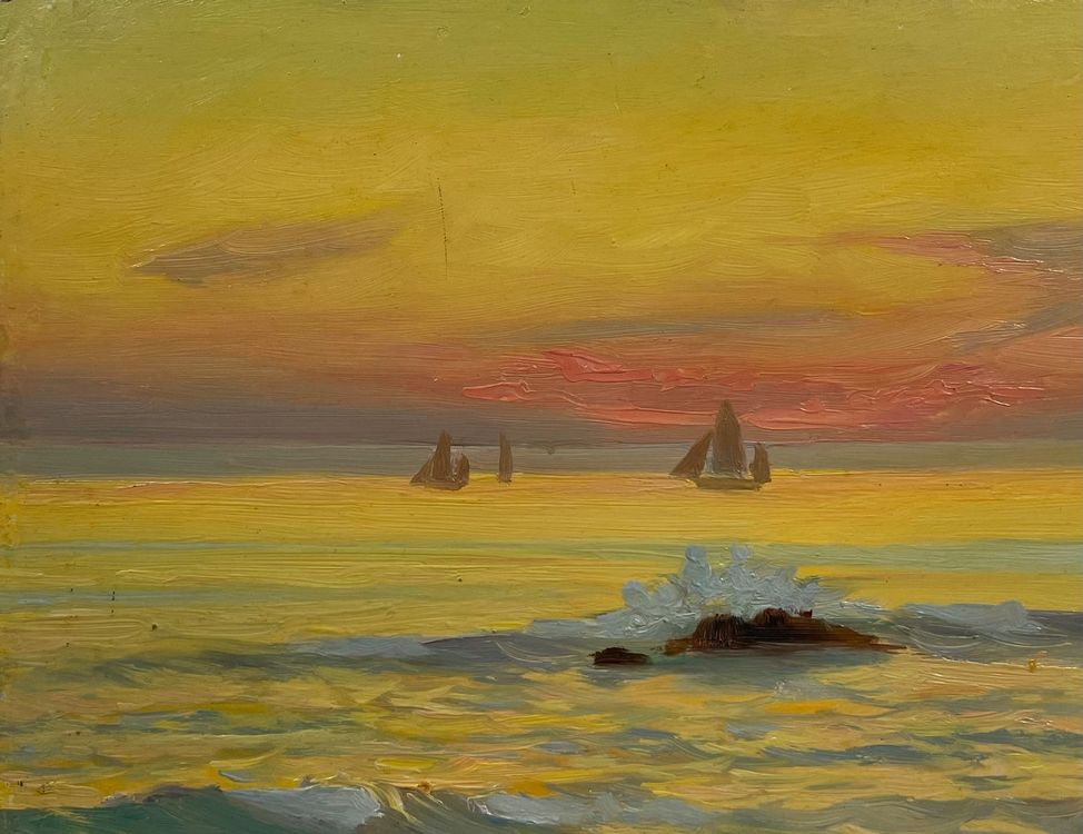 Sonnenuntergang Szene auf dem Meer Gemälde | Kaufen auf Ricardo