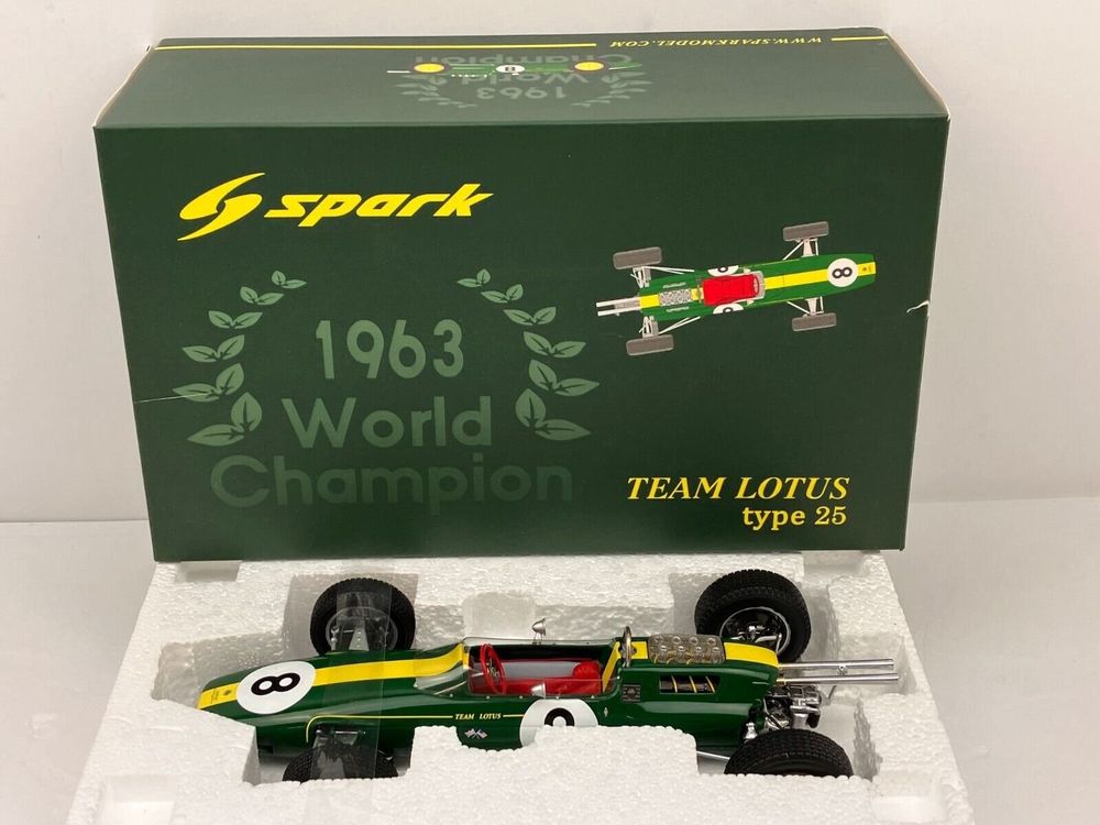 Lotus 25 Jim Clark F1Weltmeister 1963 GP Italien Spark 1:18 (Neu und ...
