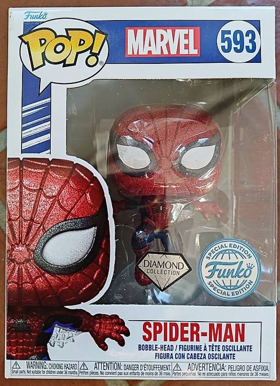 Funko Pop Marvel #593 Spider-Man Diamond special collection (Neuf avec ...