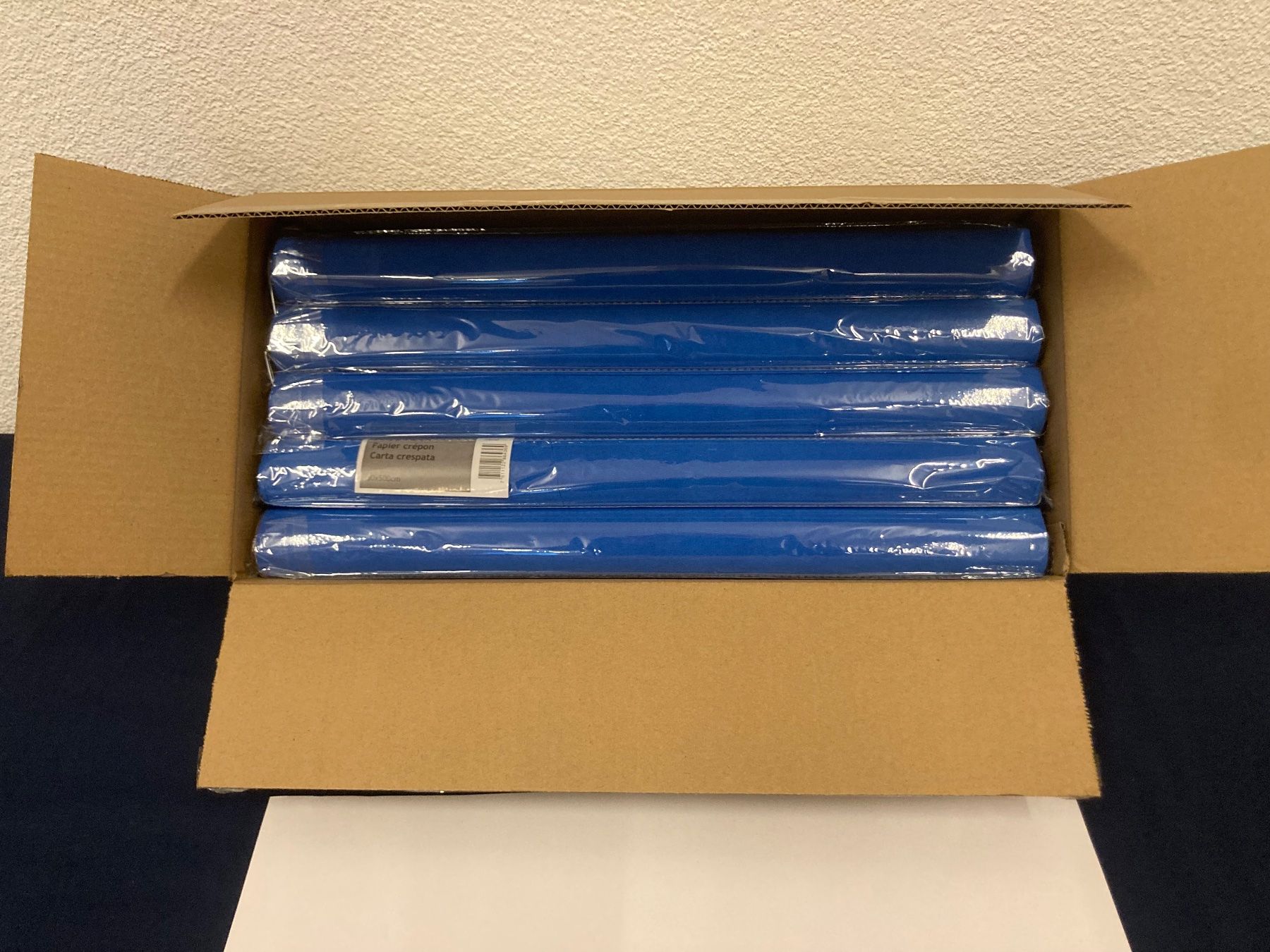 Krepp-Papier blau Karton mit 15 Rollen 50 x 500 cm (Neu und ...