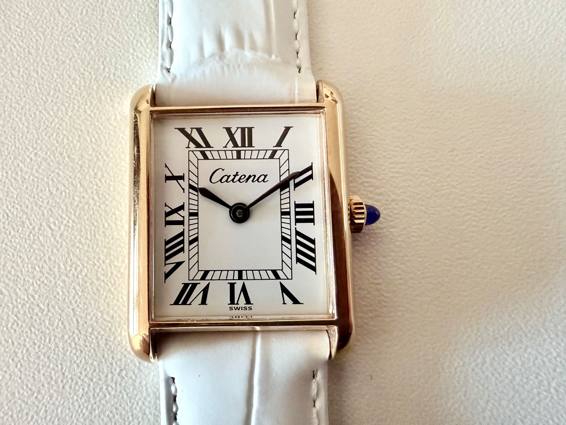 CATENA « Tank » type, MEDIUM, Steel/Gold, Mechanical, Swiss (Neuf avec ...