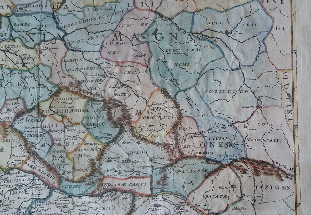 Bild - Kolorierter Kupferstich-Landkarte Germania (Gebraucht) in Kreuzlingen für CHF 340 – mit ...