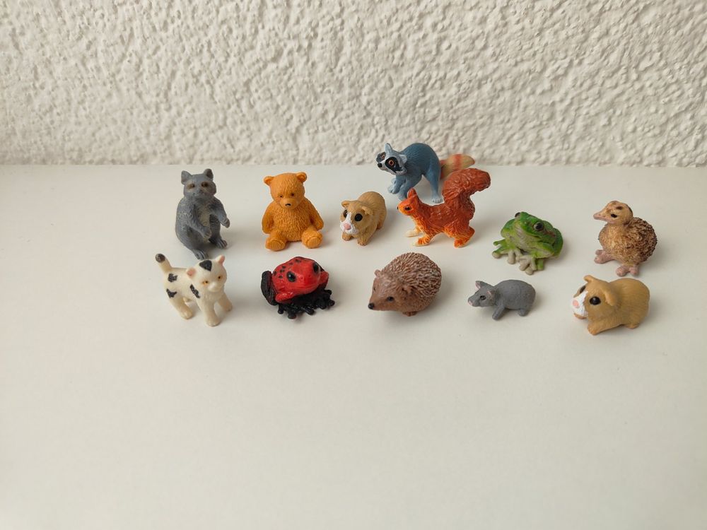 Schleich Minis Set Wald & Haustiere Igel Frosch Katze Maus (Gebraucht ...