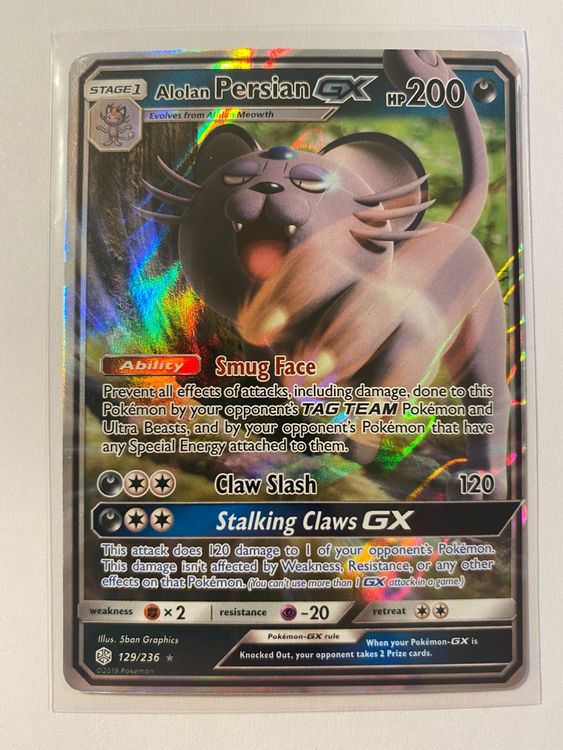 Pokemon Alolan Persian GX 129/236 Cosmic Eclipse EN | Kaufen auf Ricardo