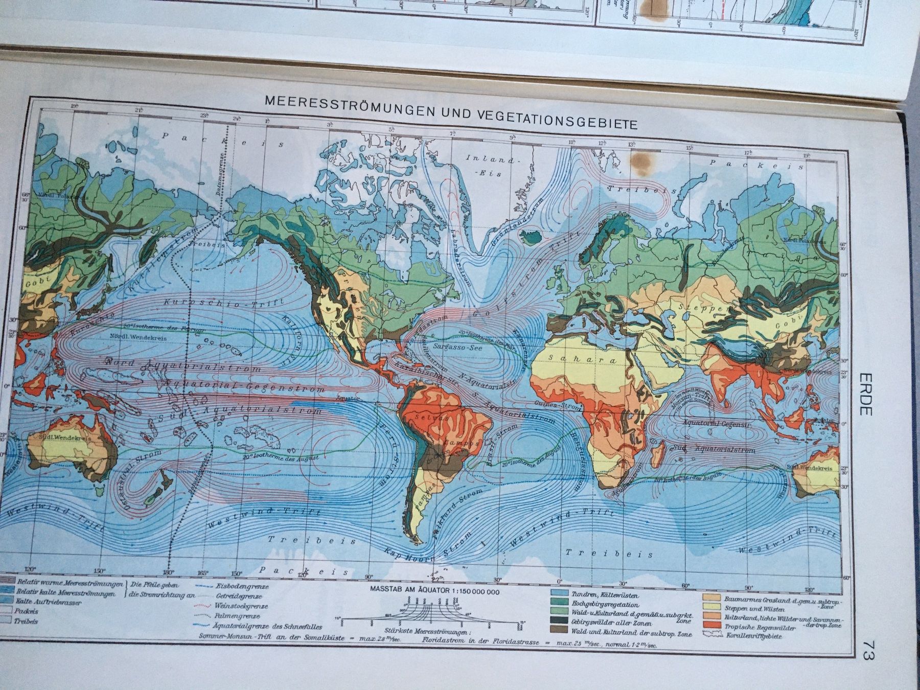 🟡 antik Buch Schweizerischer Sekundarschul Welt Atlas 1946 (Gebraucht ...