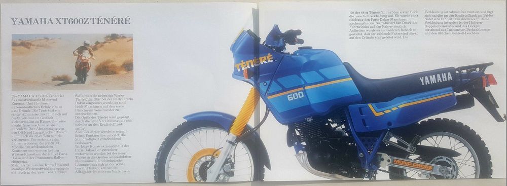 Yamaha XT600Z Ténéré Prospekt ca.1988 J. (Gebraucht) in Kirchdorf AG für CHF 3 – mit Lieferung ...