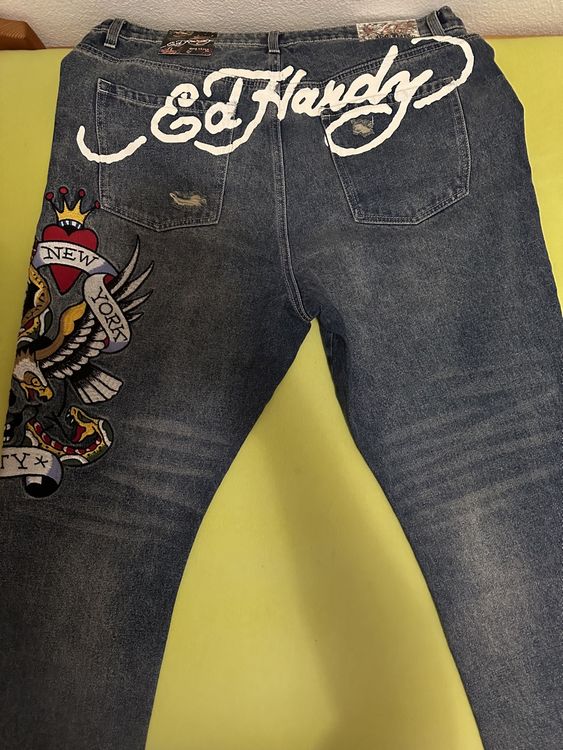 Ed Hardy Denim Jeans Herren New York City Eagle Patch (Neu und ...