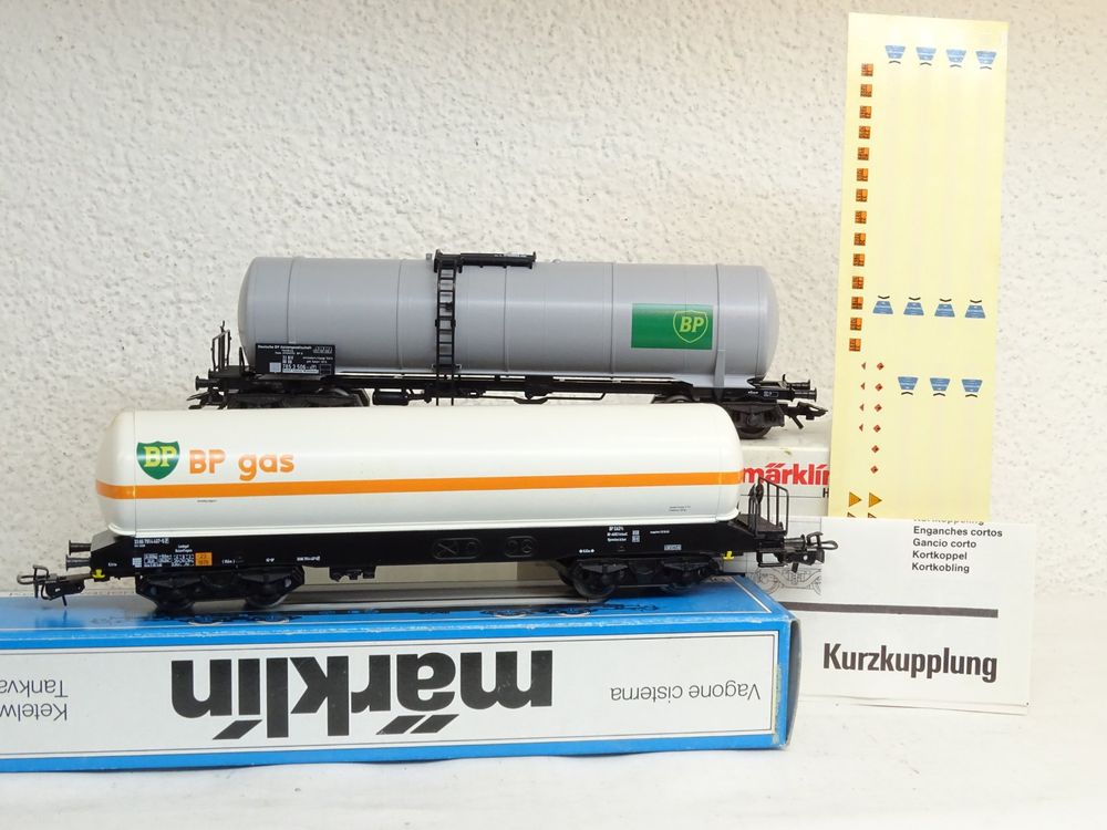 Märklin 4758 + 4748 Kesselwagen BP + BP Gas, H0,WS/AC,OVP (D'occasion ...