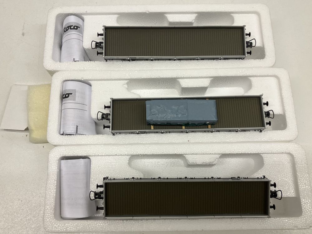 Roco 47791= Set 3 Flachwagen SBB M5 64 183 - 1x beladen (Neu und ...