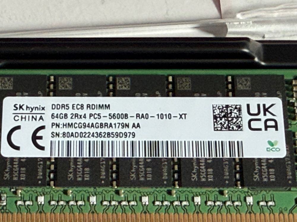 SK hynix 64GB DDR5 ECC RDIMM 5600MHz Server RAM (Gebraucht) in ...