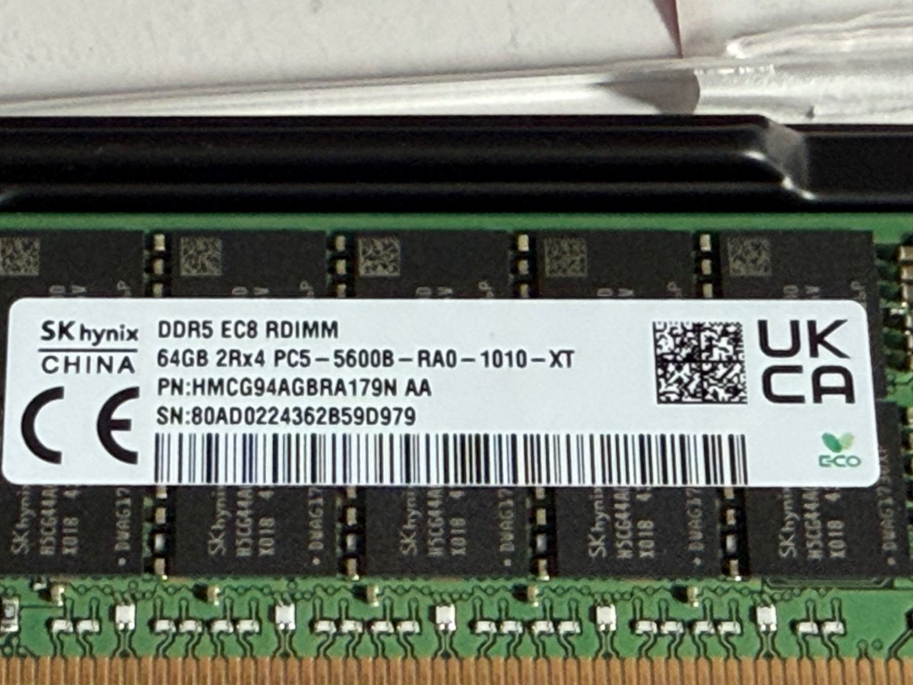 SK hynix 64GB DDR5 ECC RDIMM 5600MHz Server RAM (Gebraucht) in ...