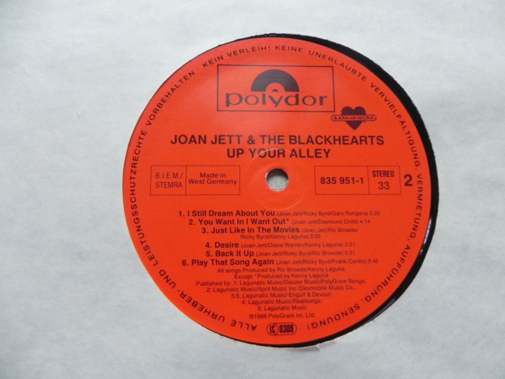 LP USA Hardrock Band Joan Jett 1988 (Gebraucht) in Siebnen für CHF 17 ...