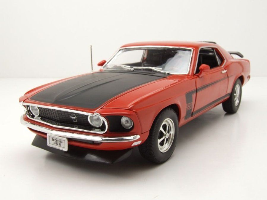 Ford Mustang Boss 302 Fastback 1969 rot / matt-schwarz 1:18 (Neu und ...