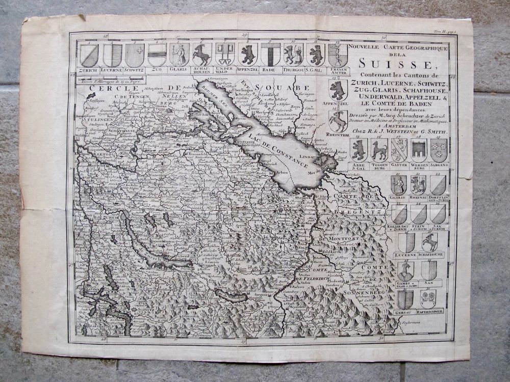 Kupferstich mit Schweizer Karte von 1730 | Kaufen auf Ricardo