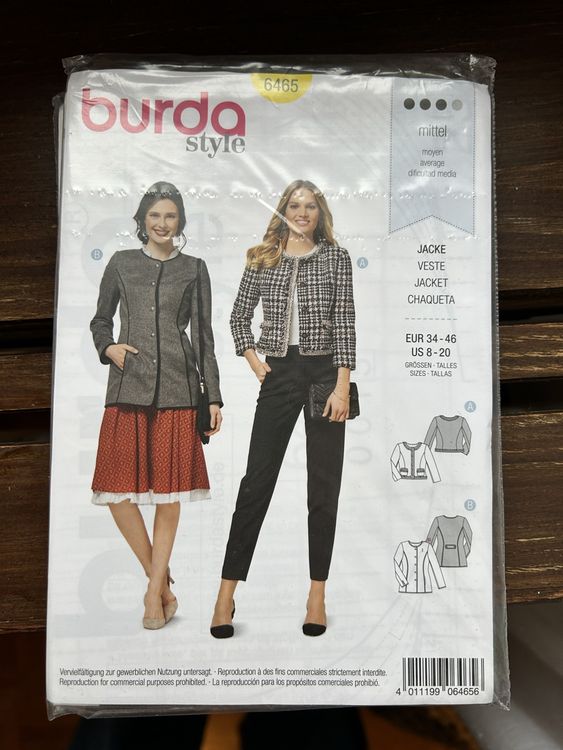 Cartamodello giacca Burda Style 6465 (Neu (gemäss Beschreibung)) in ...