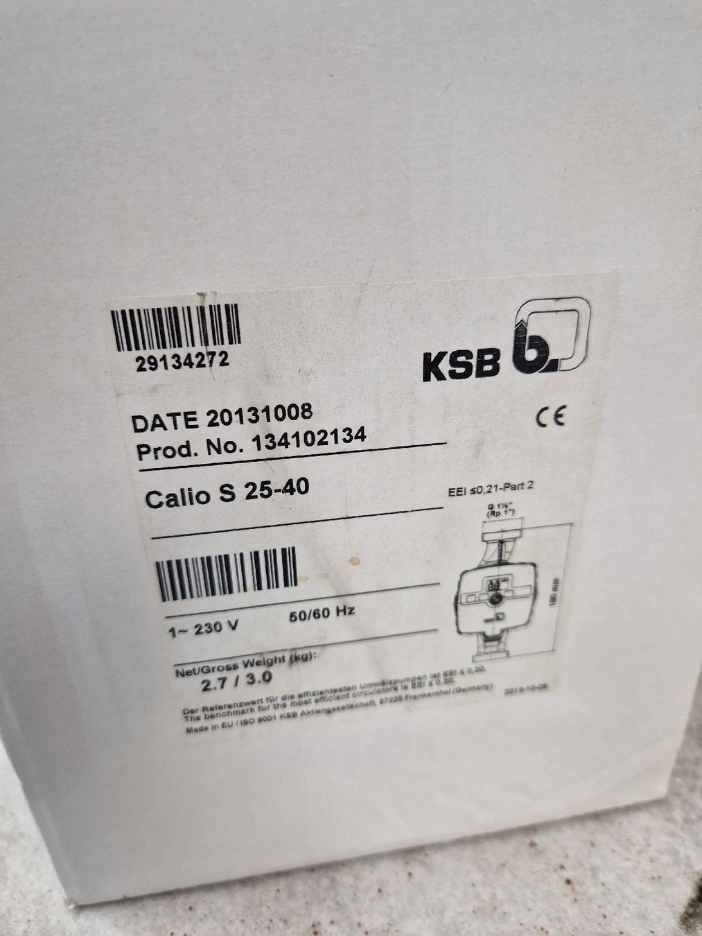 Ksb Calio S 25-40 Heizungspumpe, Umwälzpumpe (Neu (gemäss Beschreibung ...