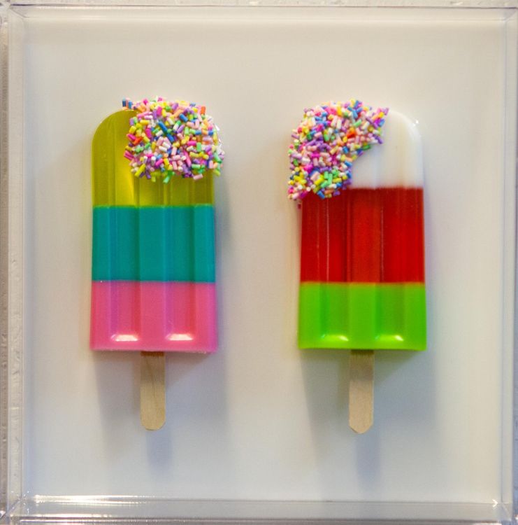 Gemälde, Pop Art, Eis am Stiel , Resinart, Unikat (Neu und ...