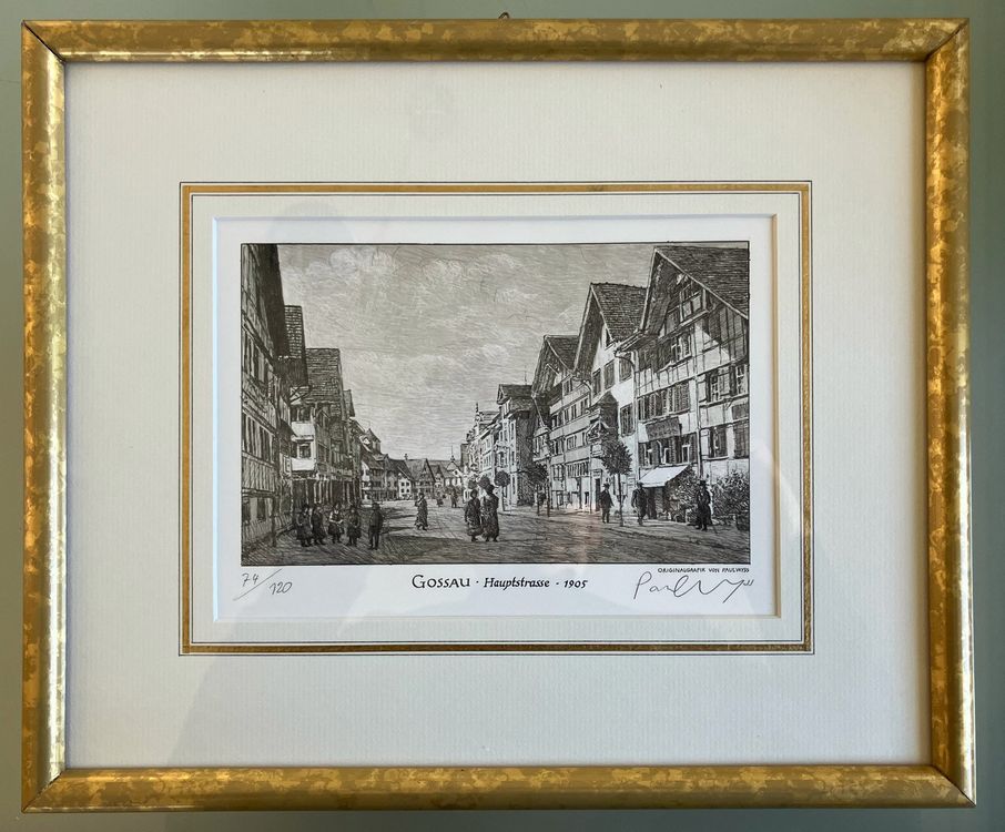 Lithographie "Gossau Hauptstrasse 1905" Paul Wyss (Gebraucht) in Mörschwil für CHF 22 – mit ...