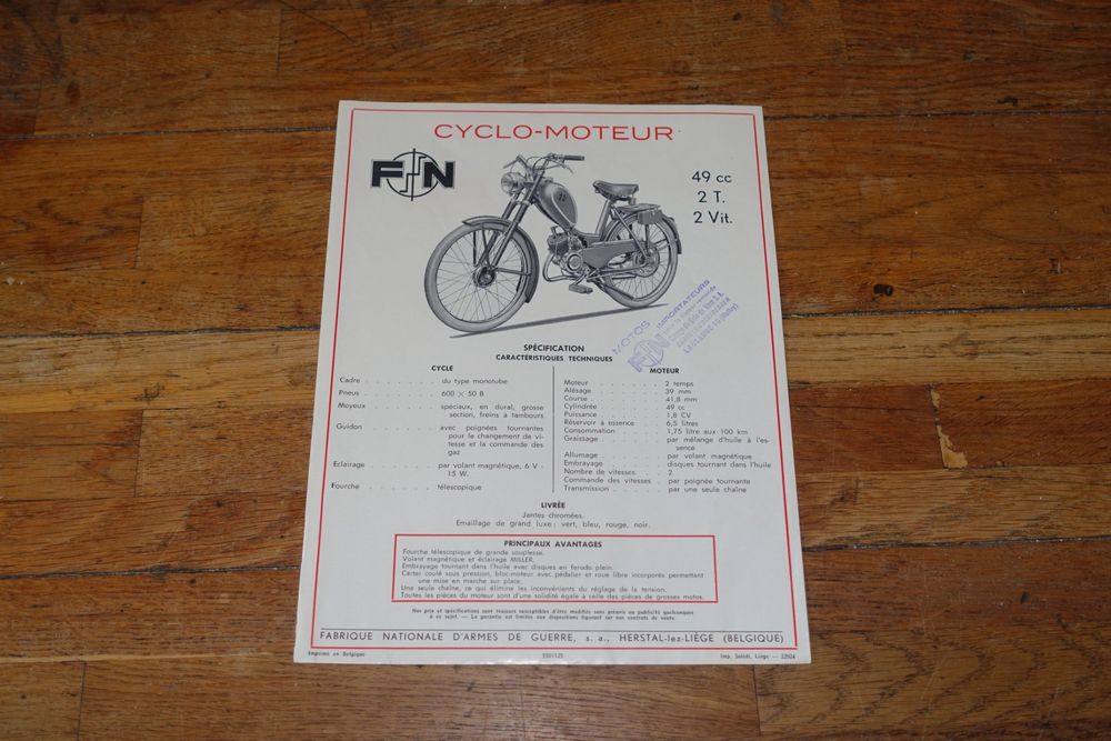 MOTO FN BROCHURE OLDTIMER VINTAGE (Gebraucht) in für CHF 17 – mit ...