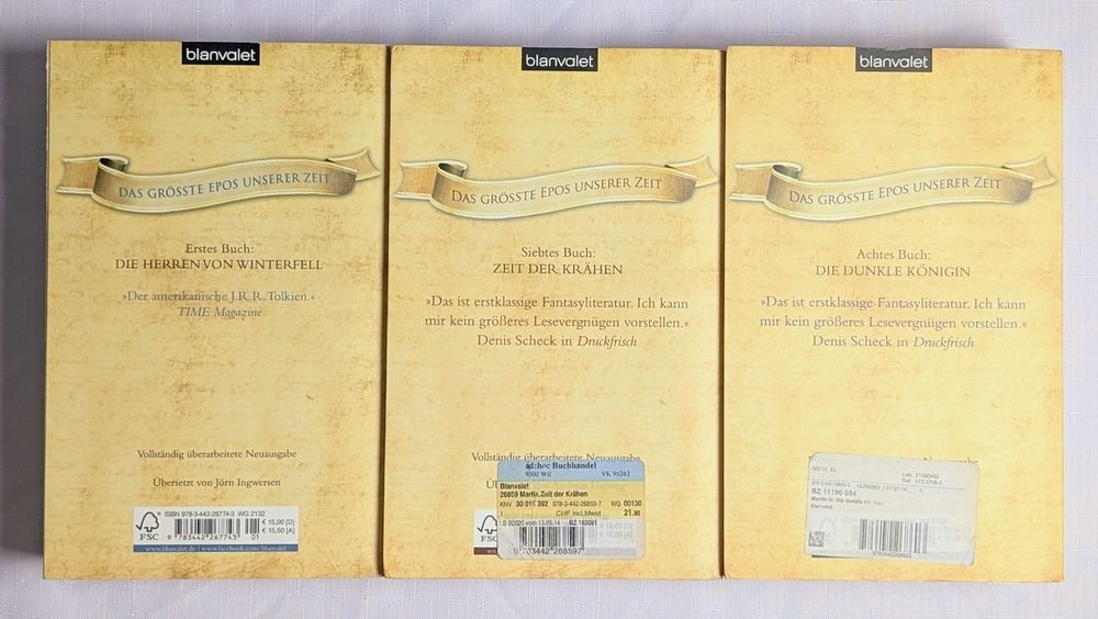 George R. R. Martin - Das Lied von Eis und Feuer Band 1,7&8 (Gebraucht ...