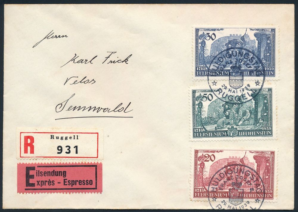 Liechtenstein SBK 144 - 146 (FDC) (Gebraucht) in Bonau für CHF 9 – mit Lieferung auf Ricardo kaufen