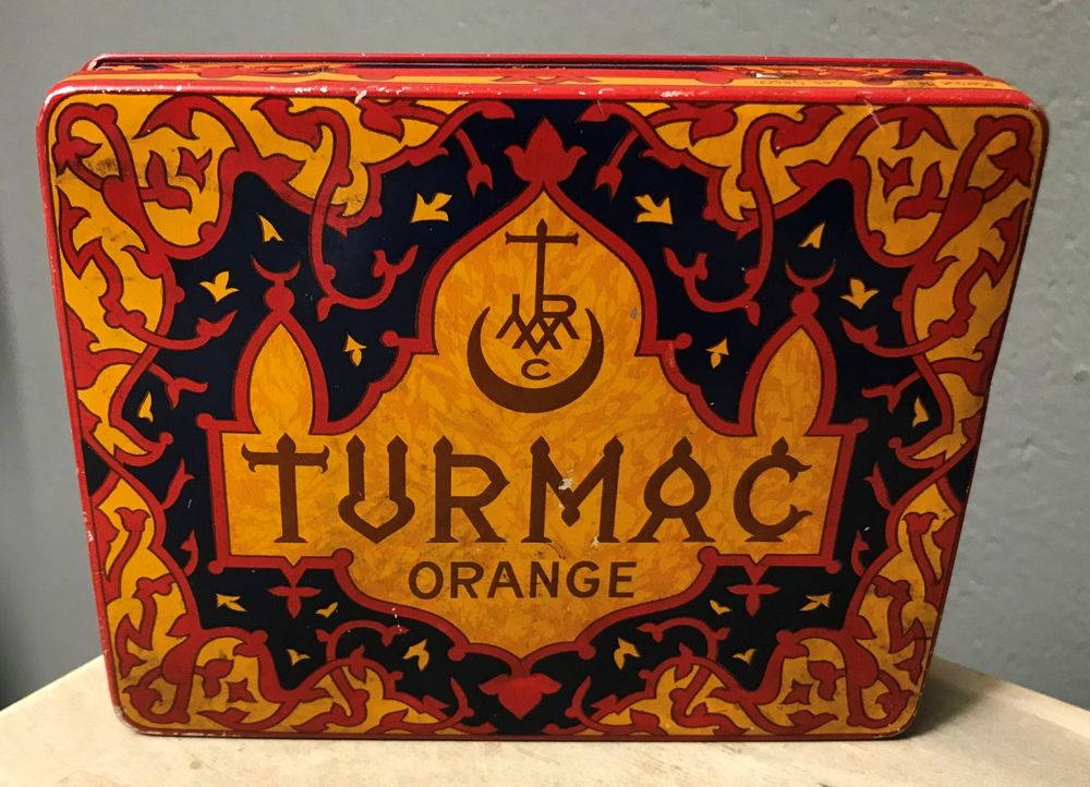Alte TURMAC ORANGE Blechdose -50 Cigaretten schmales Modell (Gebraucht ...