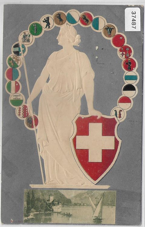 Helvetia - Kantons-Wappen - Präge-Litho (Gebraucht) in Ettingen für CHF 4 – mit Lieferung auf ...