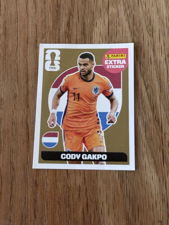 Panini Extra Sticker FIFA 2026 Cody Gakpo. GOLD (Neu (gemäss ...
