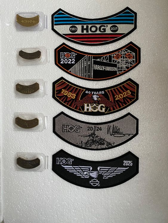 Harley Davidson HOG Patches / Aufnäher 2021 - 2025 (Neu (gemäss ...