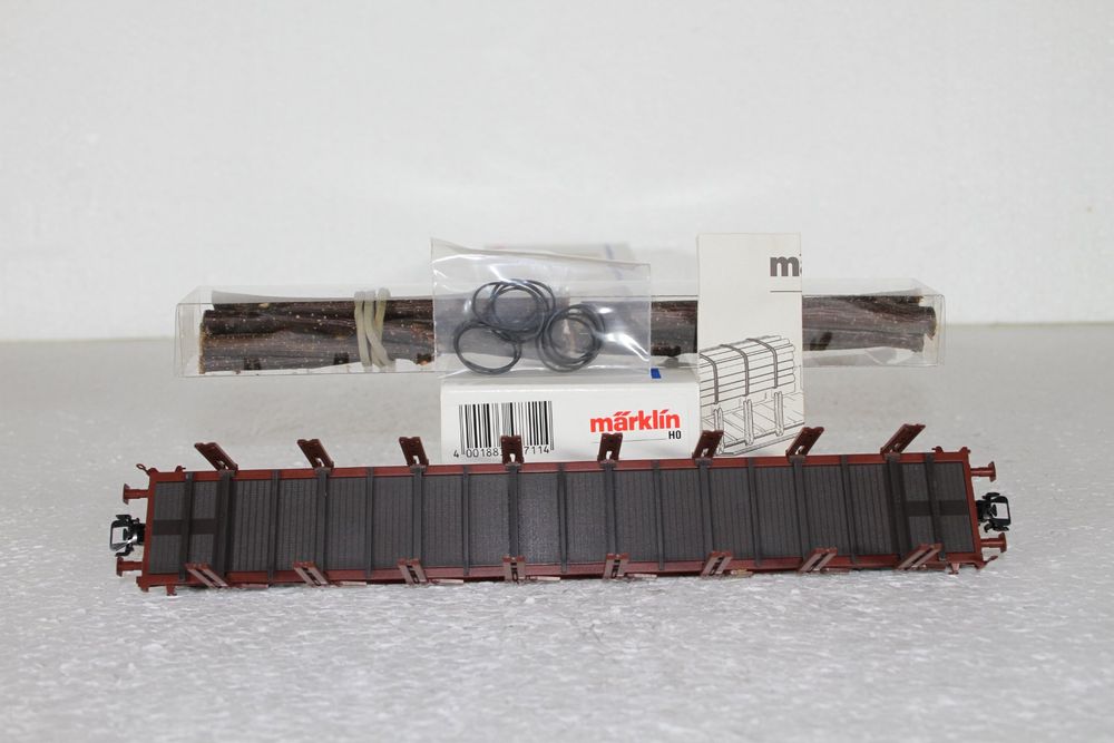 Märklin 47711 DB Rungenwagen Smps 719 mit echtem Holz (Neu (gemäss ...