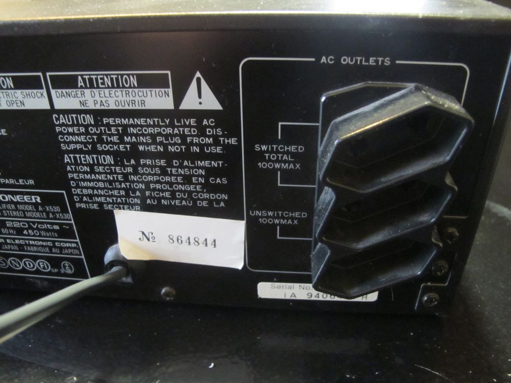 Pioneer A-X530 Stereo Integrated Amplifier 1987 Verstärker (Gebraucht) in Altnau für CHF 89 ...