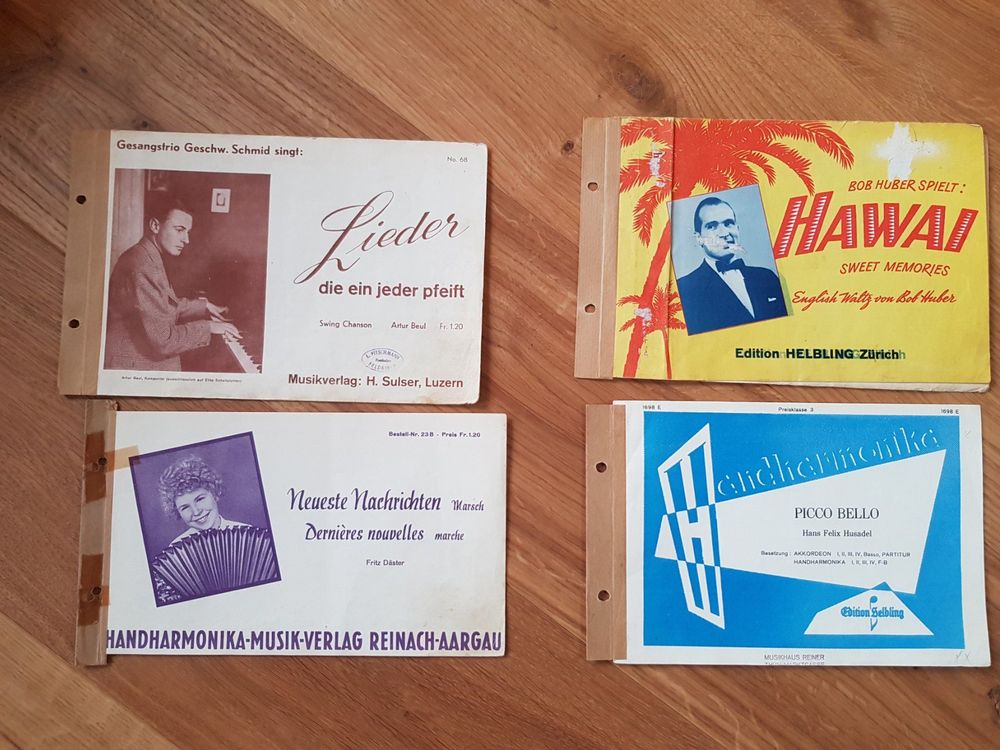 4 x Vintage Hand Harmonika Musik Noten (Gebraucht) in Walterswil BE für ...