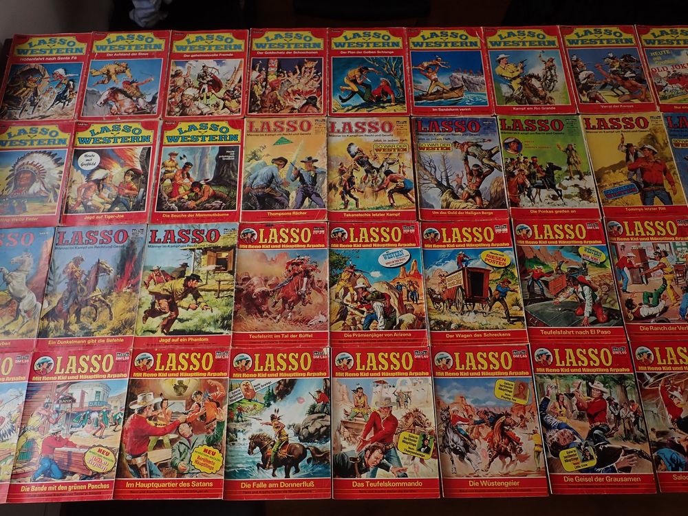 42 alte LASSO Comic Hefte BASTEI Verlag ab 1965 mit Nr. 2 (Gebraucht ...