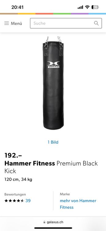 HAMMER Boxsack Fitness Premium Kick (Gebraucht) in Werdenberg für CHF ...