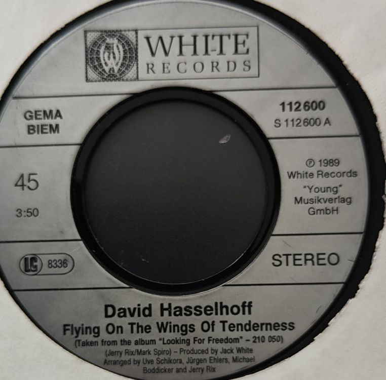 Vinyl-Single David Hasselhoff - Flying On The Wings Of Tende | Kaufen ...