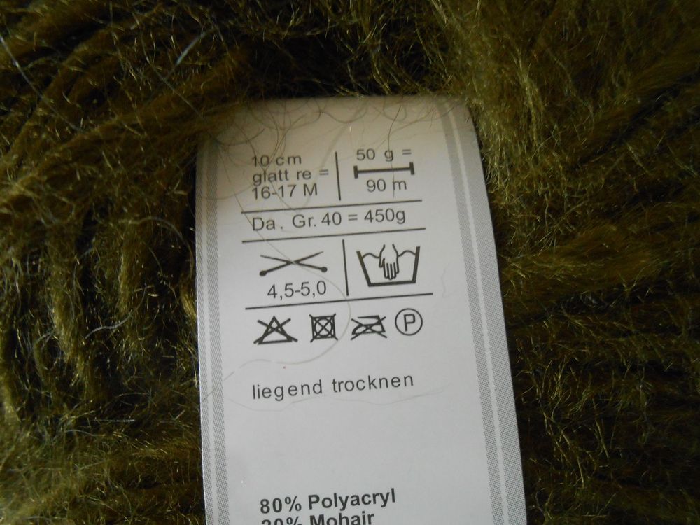 Junghans Wolle 20% Mohair tannengrün 8 x 50g 1 x 40 g (Gebraucht) in ...