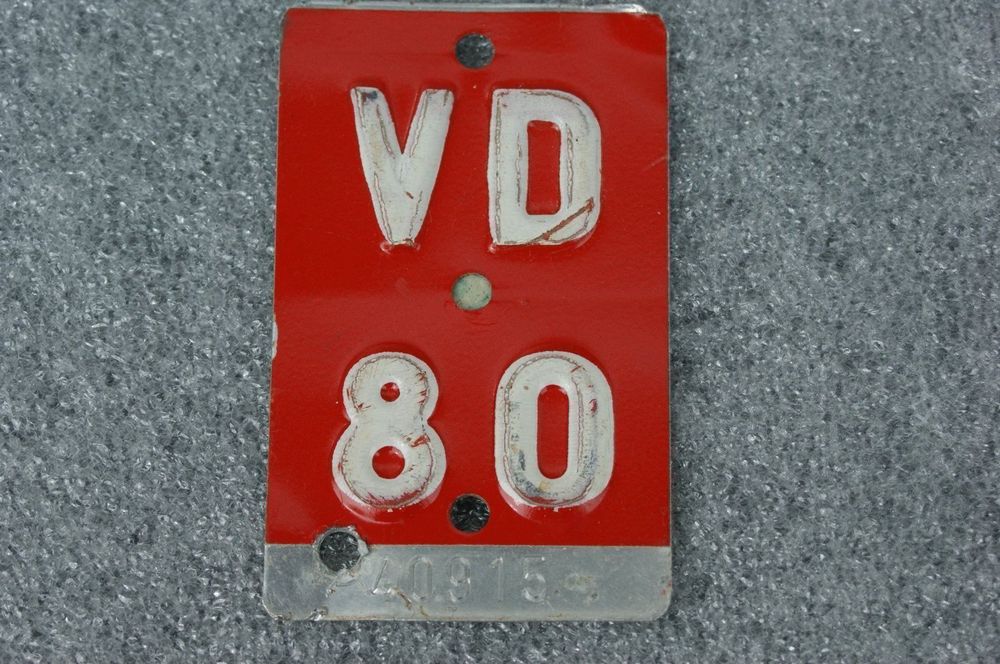 VD 80 - VELONUMMER- FAHRRADSCHILD - PLAQUE DE VELO - VD 80 (Gebraucht ...