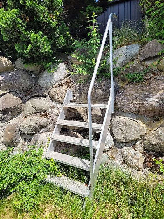 Treppe Pool / Garten / Baugrube rostfrei Aluminium 140-150cm (Gebraucht ...